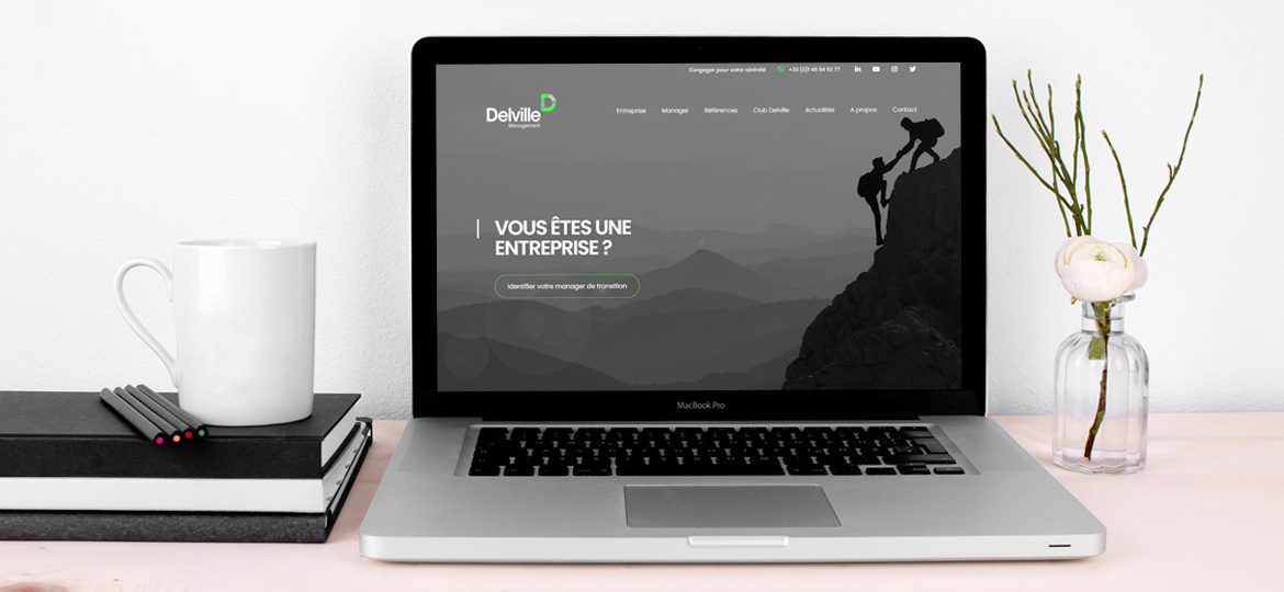 Réalisation site vitrine de Delville Management | Alez PC, agence web